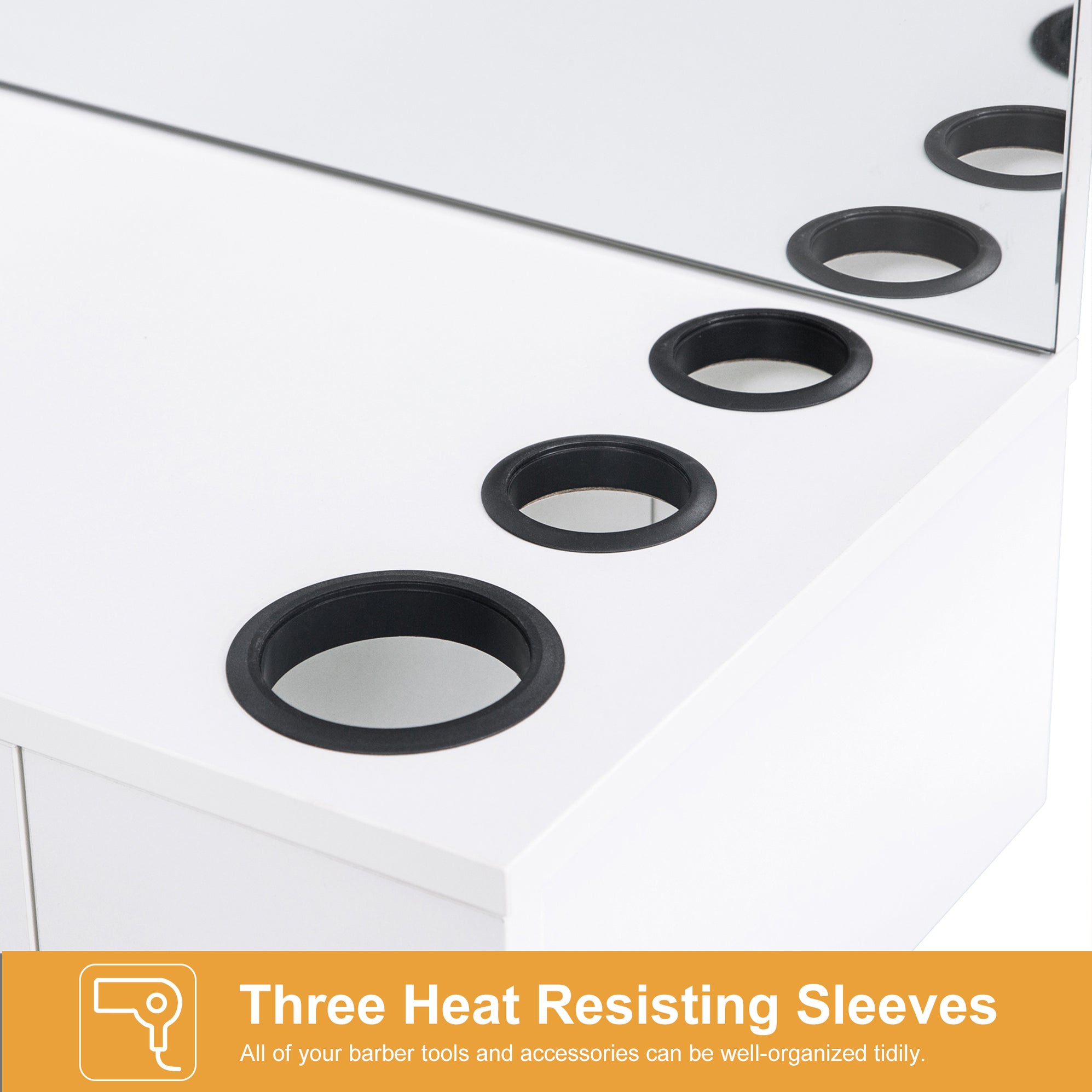 BarberPub Wall Mount Hair Styling Barber Station with Mirror Beauty Sa ...